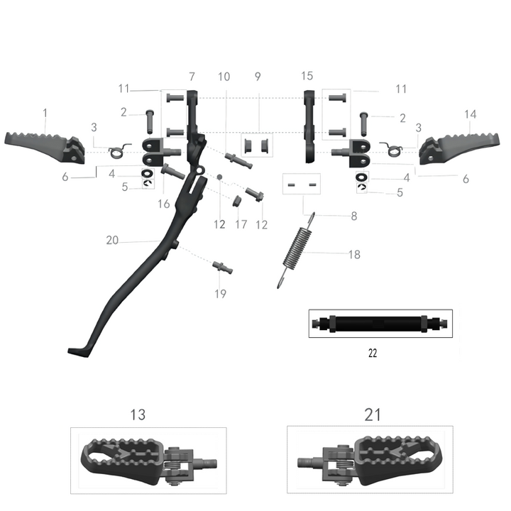 Talaria Footpegs, Brackets, and Hardware – Titanium Surron